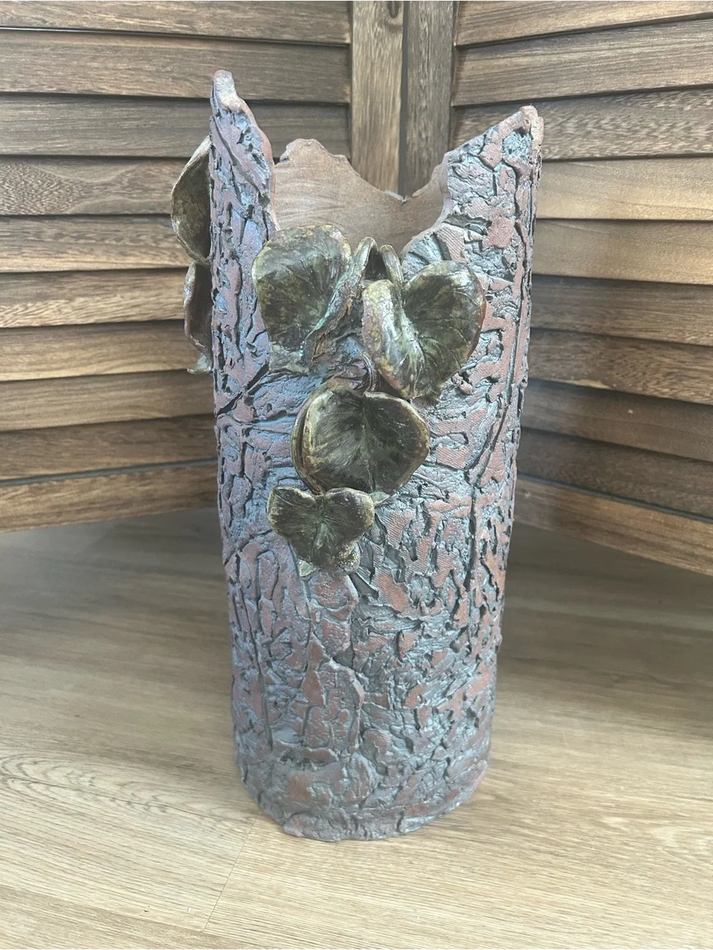 G. Bray | Accents | Mcm Brutalist Bark Leaf Studio Pottery Vase Planter ...